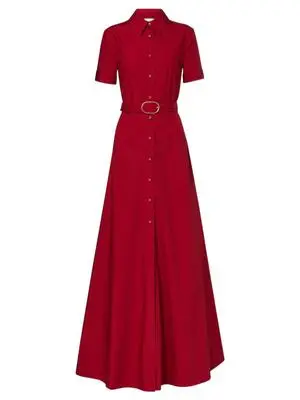 Roland Mouret Cotton Poplin Shirt Dress - Red