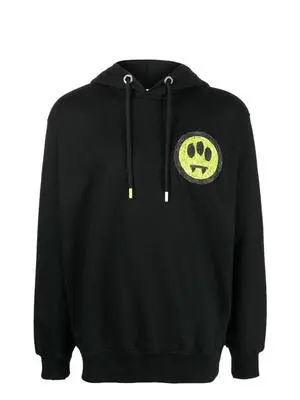 BARROW Drawstring Hood Hoodie With Embroidered Emblem - Black