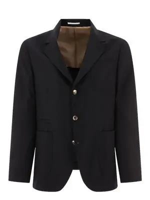 Brunello Cucinelli Single-breasted Wool Blazer - Black