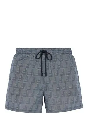 Fendi Printed Nylon Shorts - Gray