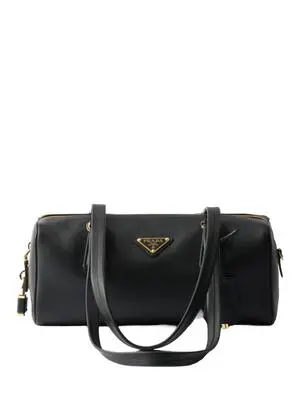 Prada Zipped Medium Tote Bag - Black