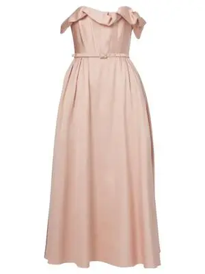 Roland Mouret Strapless Ruffled Midi Dress - Nude