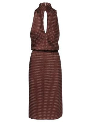 Posse Phoebe Halterneck Polka Dot Midi Dress - Red