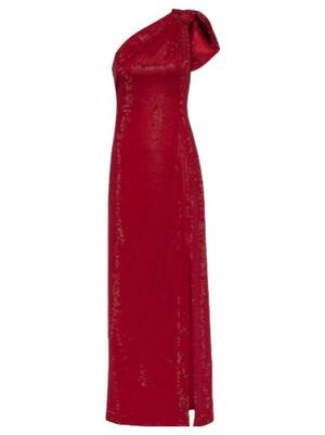 Roland Mouret One-shoulder Gown With Diamanté Embellishments - Red