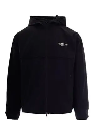 REPRESENT Long-sleeved Hooded Zip-up Jacket - Black
