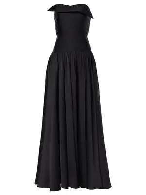 Roland Mouret Strapless Silk-blend Taffeta Gown - Black