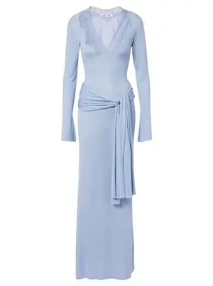 AYA MUSE Lace-trimmed Maxi Dress - Blue