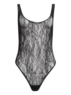 Wardrobe.NYC Lace Tank Bodysuit - Gray