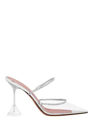 Amina Muaddi Logo High-heeled Sandals - Gray