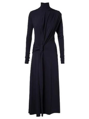 Victoria Beckham Gathered Jersey Midi Dress - Black