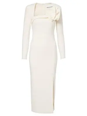 Roland Mouret Floral Appliqué Crêpe Midi Dress - White