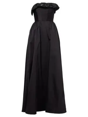 Roland Mouret Ruffled Strapless Gown - Black