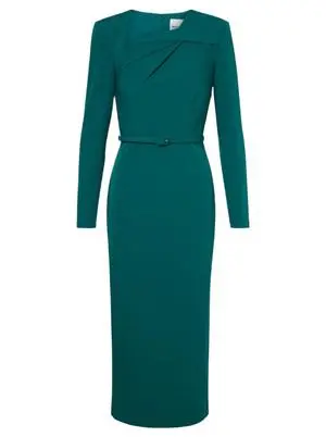 Roland Mouret Belted Midi Dress - Dark Green