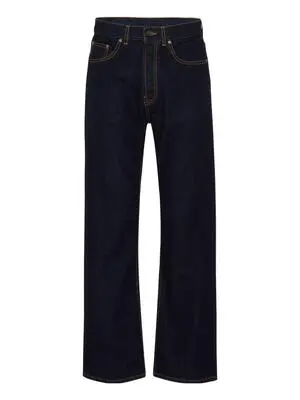 Palm Angels Wide-leg Jeans With Embroidered Logo - Black