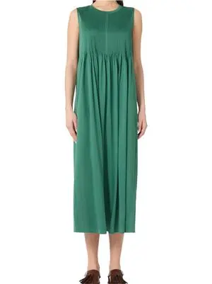 Max Mara Sleeveless Pleated Dress - Green