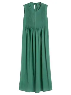 Max Mara Sleeveless Pleated Dress - Green