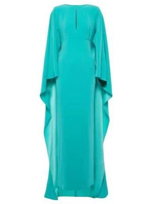 Roland Mouret Cutout Crêpe Satin Gown - Green