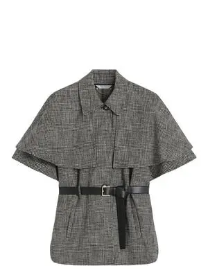 Max Mara Short Cape With Belted Waist - Gray