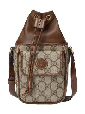 Gucci Small Gg Supreme Canvas Bucket Bag - Green