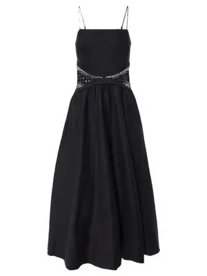 Simkhai Slip Dress With Mesh Details - Black
