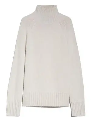 Max Mara Wool Cashmere Turtleneck Sweater - White
