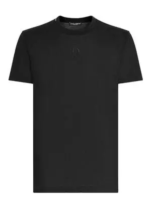 Dolce & Gabbana Dolce Gabbana Logo Embroidered Crewneck T-shirt - Black
