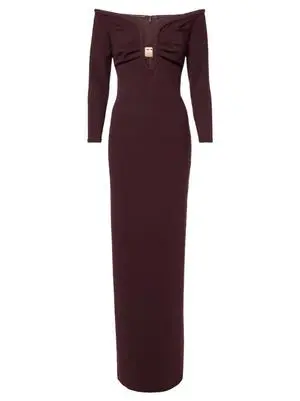 Roland Mouret Embellished Cady Gown - Brown