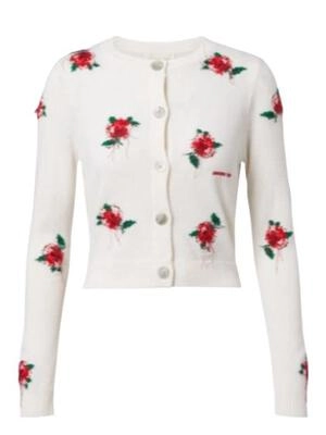 SHUSHU/TONG SHUSHU TONG Long-Sleeved Knitted Cardigan With Floral Print