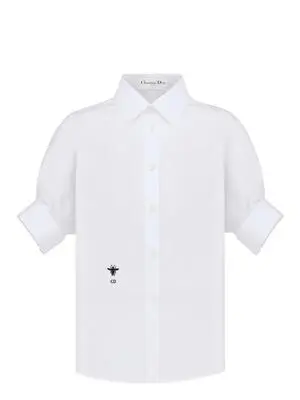 DIOR Dior Cotton Poplin Blouse With Puff Sleeves And Bee Embroidery