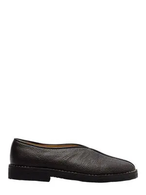LEMAIRE Piped Leather Slip-on - Black