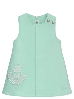 Dior Baby A-line Dress With Lily Of The Valley Embroidery - Mint