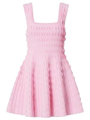 Simkhai Vanna Knitted Scalloped Minidress - Pink