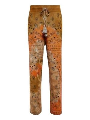 Alanui Bandana Piquet Jacquard Cotton Pants - Brown