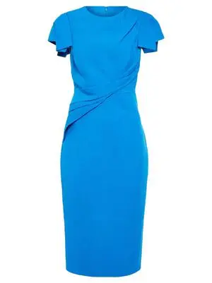 Roland Mouret Gathered Sheath Midi Dress - Blue