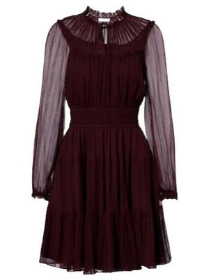 Ulla Johnson Strappy Long Sleeve Tiered Dress - Brown