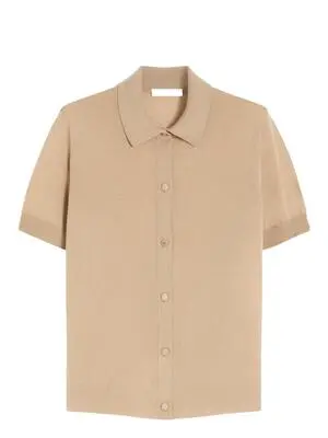 Max Mara Short-sleeved Wool Cardigan - Sand-colored