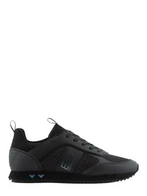 EA7 Logo Print Panelled Design Sneakers - Black
