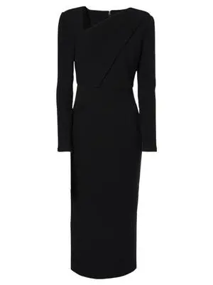 Roland Mouret Wool Crêpe Midi Dress - Black