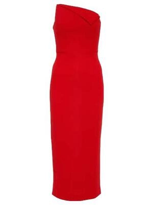 Roland Mouret Origami Wool Midi Dress - Red