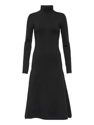 JOSEPH High Neck Long Sleeve Midi Dress - Black