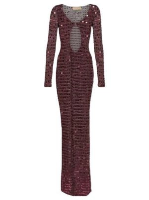 AYA MUSE Embellished Cutout Maxi Dress - Red