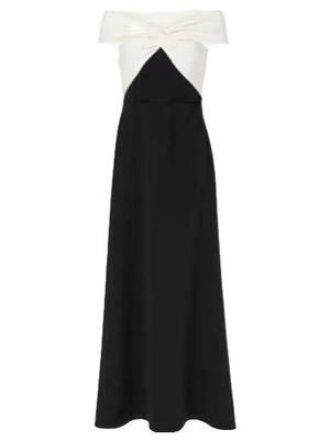 Roland Mouret Off-shoulder Criss-cross Maxi Dress - Black