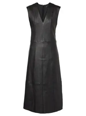 JOSEPH V-neck Sleeveless Midi Dress - Black