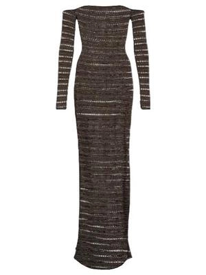 AYA MUSE Sheer Knit Maxi Dress - Black