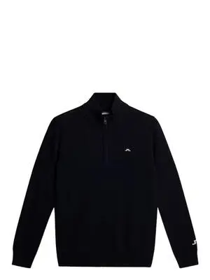J. Lindeberg Long Sleeve Logo Knit Sweater - Black
