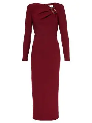 Roland Mouret Long-sleeved Crêpe Midi Dress - Red