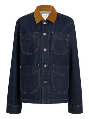 Khaite Wyatt Denim Jacket With Velvet Collar - Black