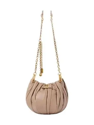 Chloé Plissé Clutch Bag - Nude