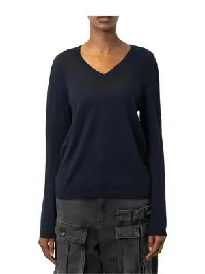 Avant Toi V-neck Long-sleeve Sweater With Ribbed Details - Black