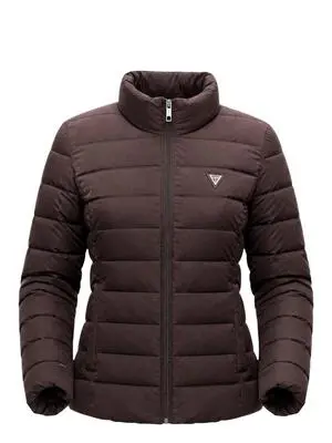 Guess Long Sleeve Zip Up Jacket With High Collar - Black